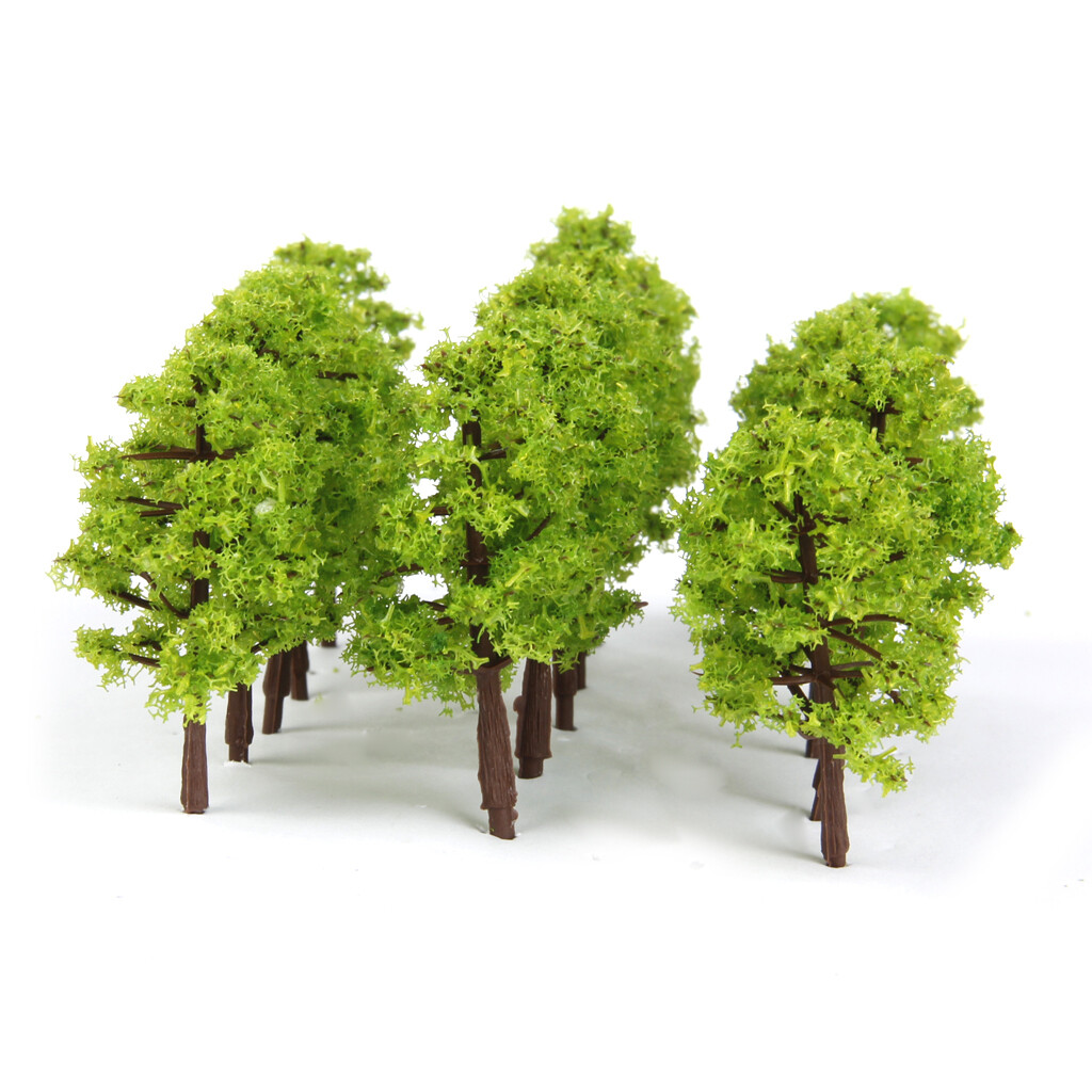20 Light Green Tree Model Train Railway Wargame Diorama Architecture HO ...
