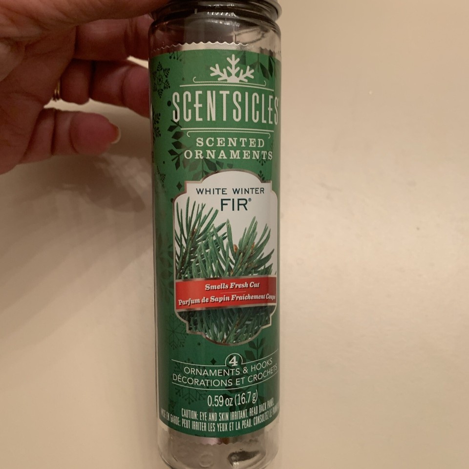BRAND NEW Scentsicles Scented Ornaments White Winter Fir or Cinnamon w ...