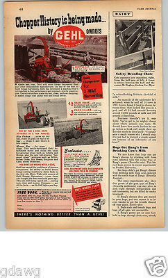 1951 PAPER AD Farm Machinery Gehl Hay Pickup Mower Bar Silage Row-Crop ...