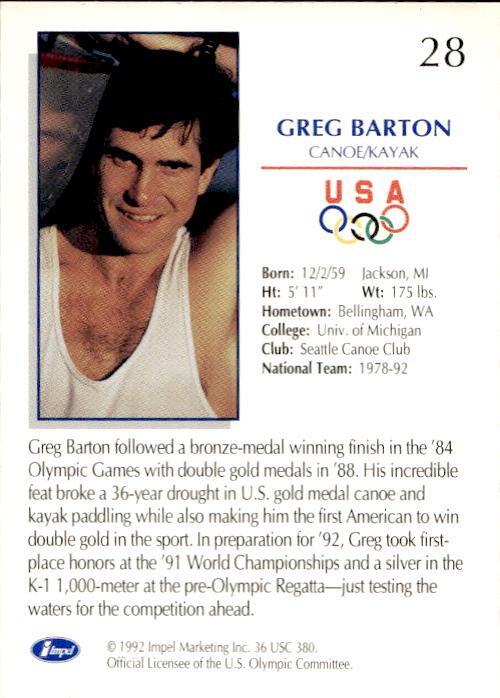 Greg Barton 1992 Impel #28 USA | eBay