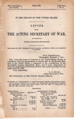 Secr. of War-Statements of expenditures at the Springfield Armory ...