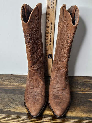 Mainframe Cowgirl Boots Women's 8M Made In Spain Hand Tooled Western ...