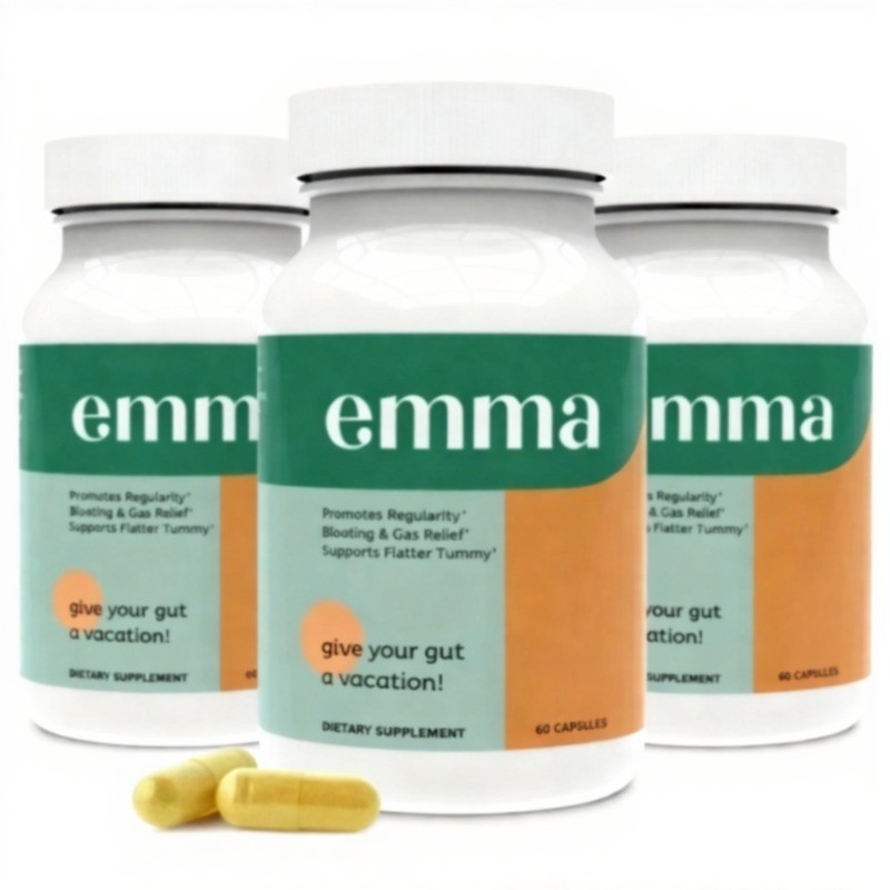 Emma Gut Health & Colon Cleanse Formula, Relief from Bloating, 60 ...