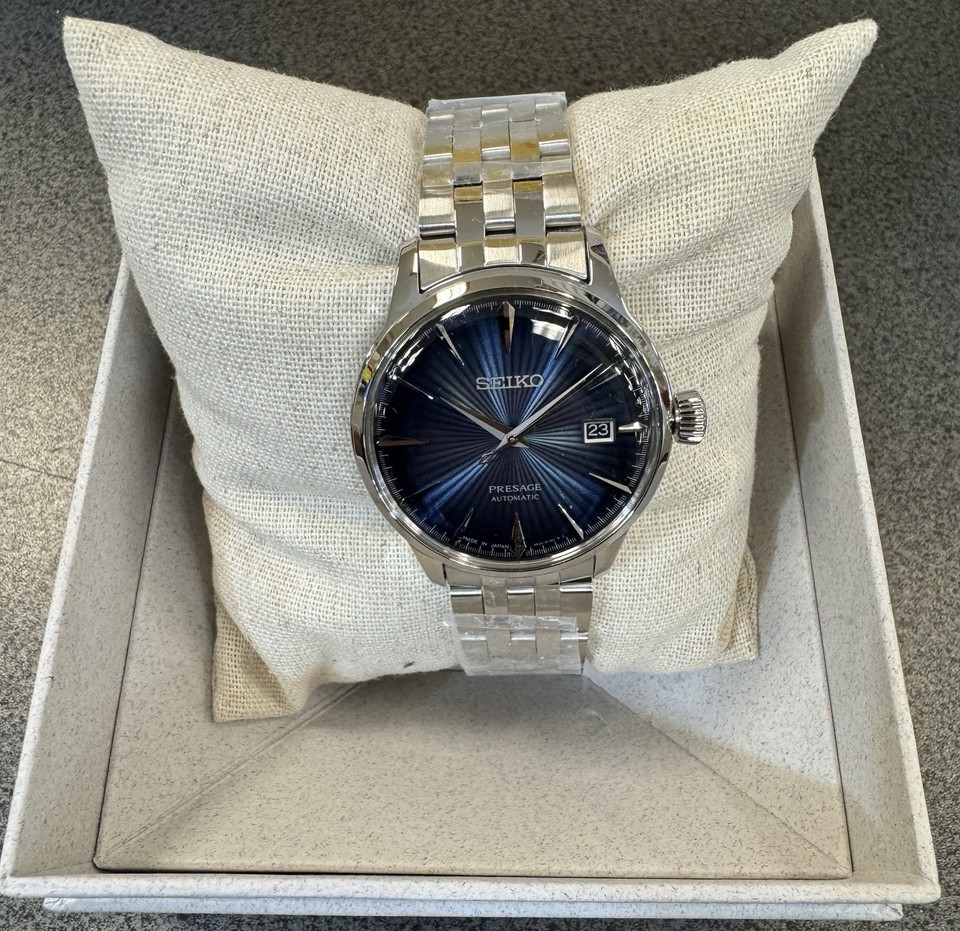 Seiko Presage Automatic Blue Dial Steel Bracelet Watch SRPB41 New Made ...