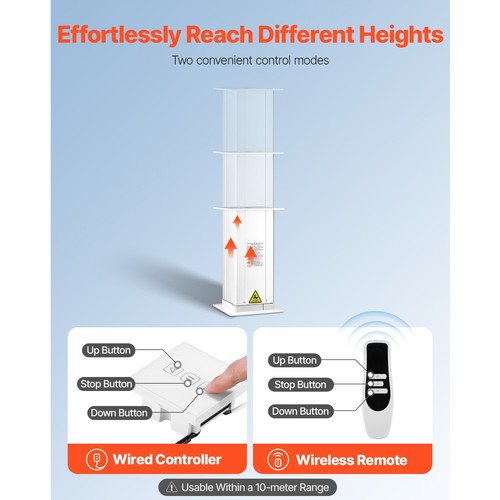 Uimoso 176 lbs Adjustable Electric Table Lifting Column System 14.2-31. ...