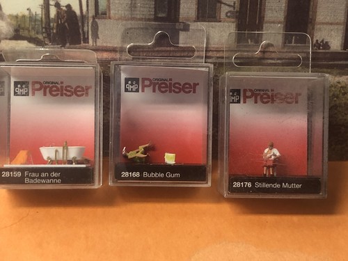 PREISER Lady HO 1/87 Scale Set of 3 Boxes Bath tub Bubble Gum Nursing ...