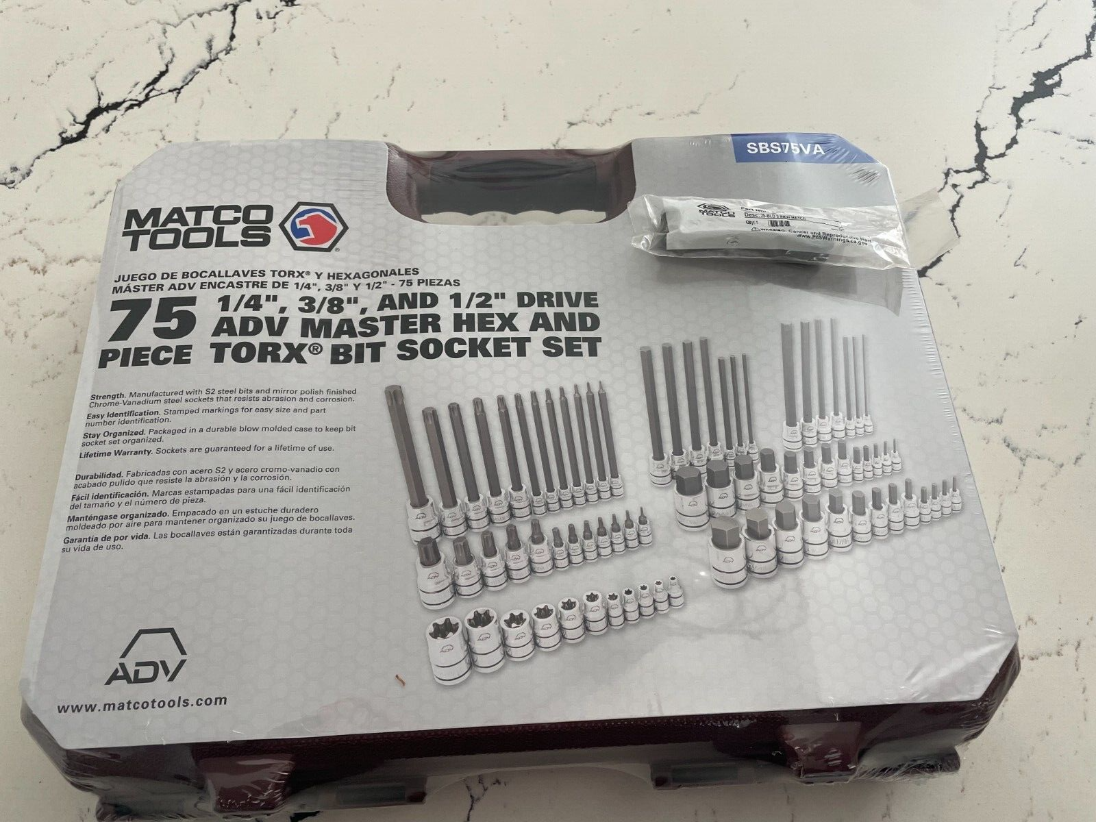 New Matco 75 Pc ADV Master Bit/Torx Socket Set in Case&25 Blade Gauge ...