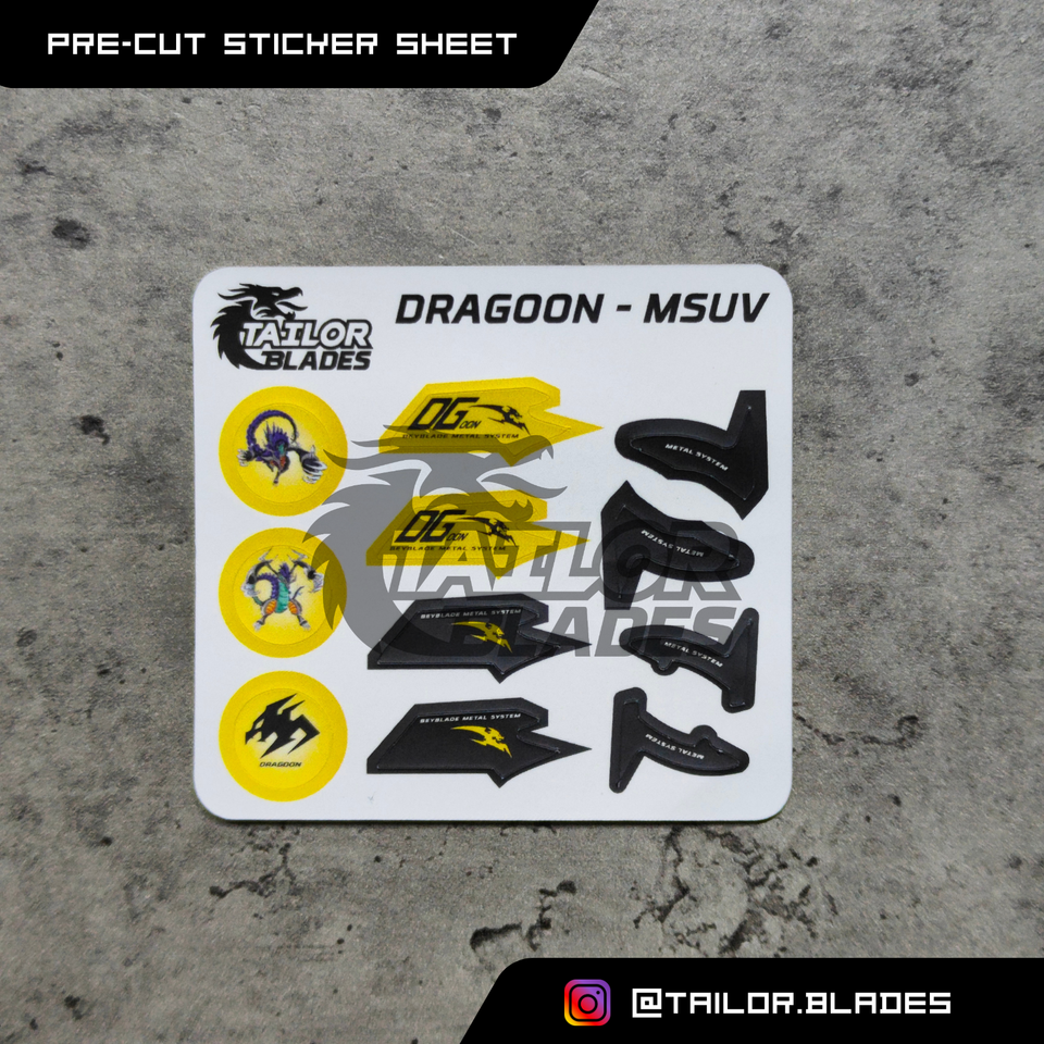 Pre-Cut Beyblade Stickers HMS MS G V2 V S F Dragoon Dranzer Driger ...