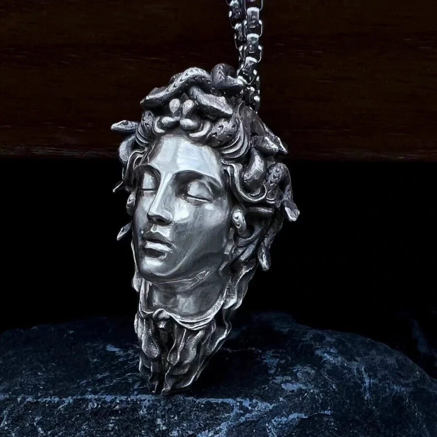 Handcrafted Sterling Silver Medusa Pendant | eBay Australia