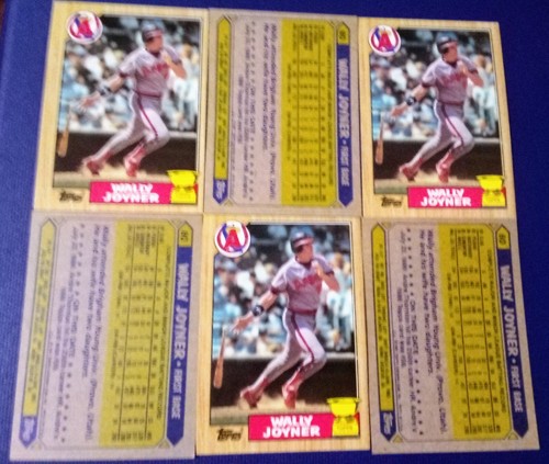 1987 TOPPS Baseball WALLY JOYNER ROOKIE CARD # 80 LOT of (6) California ...