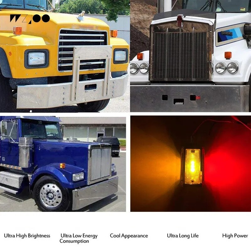 39LED Double Face Stud Mount Cab Fender Turn Signal Light For Kenworth ...
