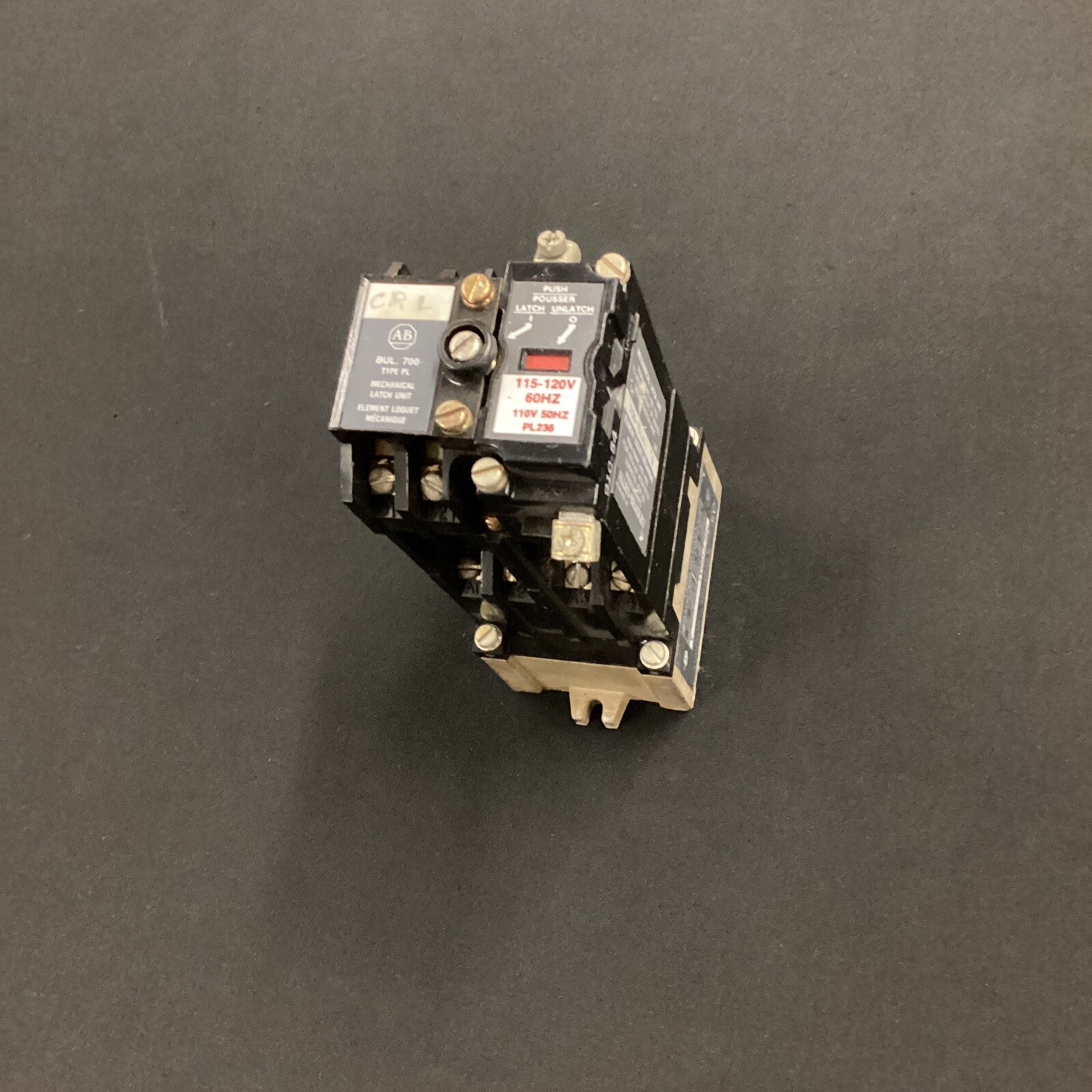 Allen-Bradley 700-P400A1 Control Relay w/ 700-PLLA1 Mechanical Latch ...