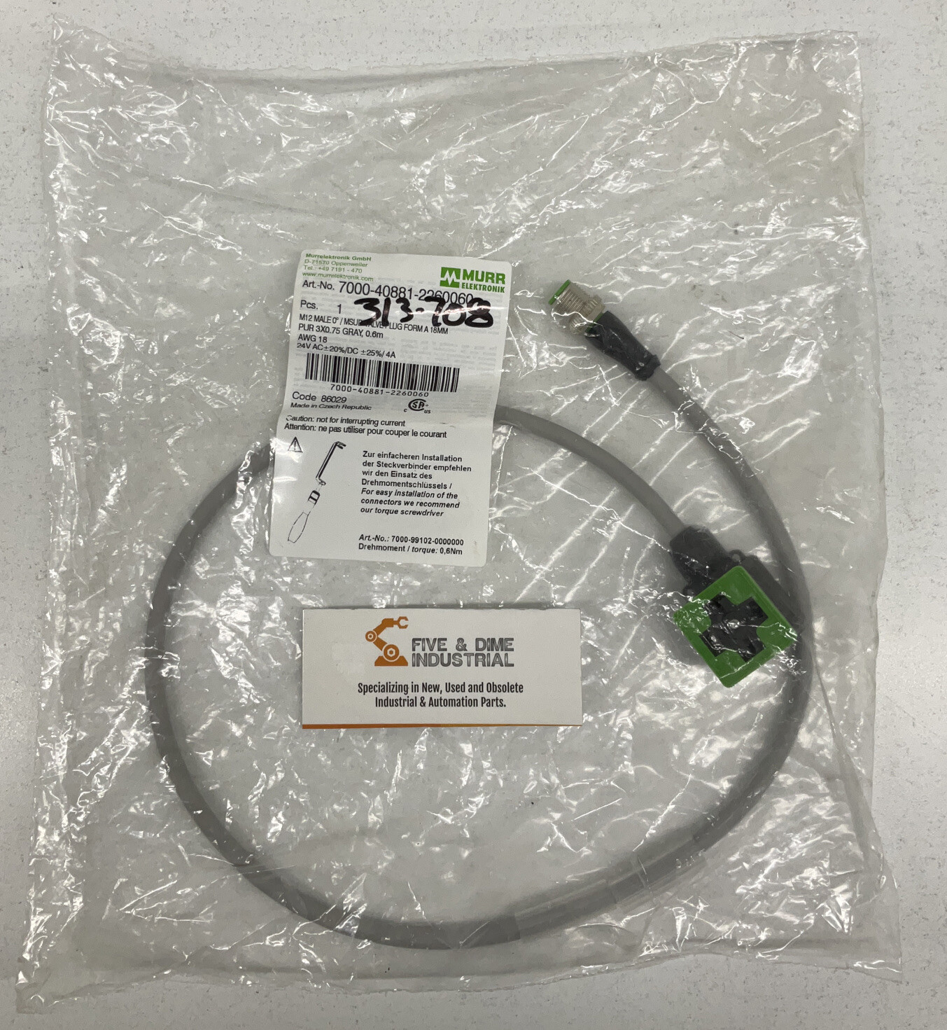 Murr Elektronik 7000-40881-2260060 Valve Plug M12 Male | eBay