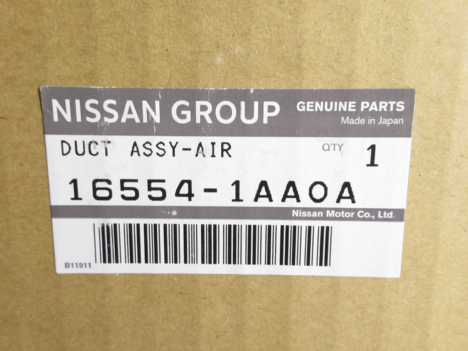 Genuine OEM Nissan 16554-1AA0A Upper Air Intake Duct 11-17 Quest 08-14 ...