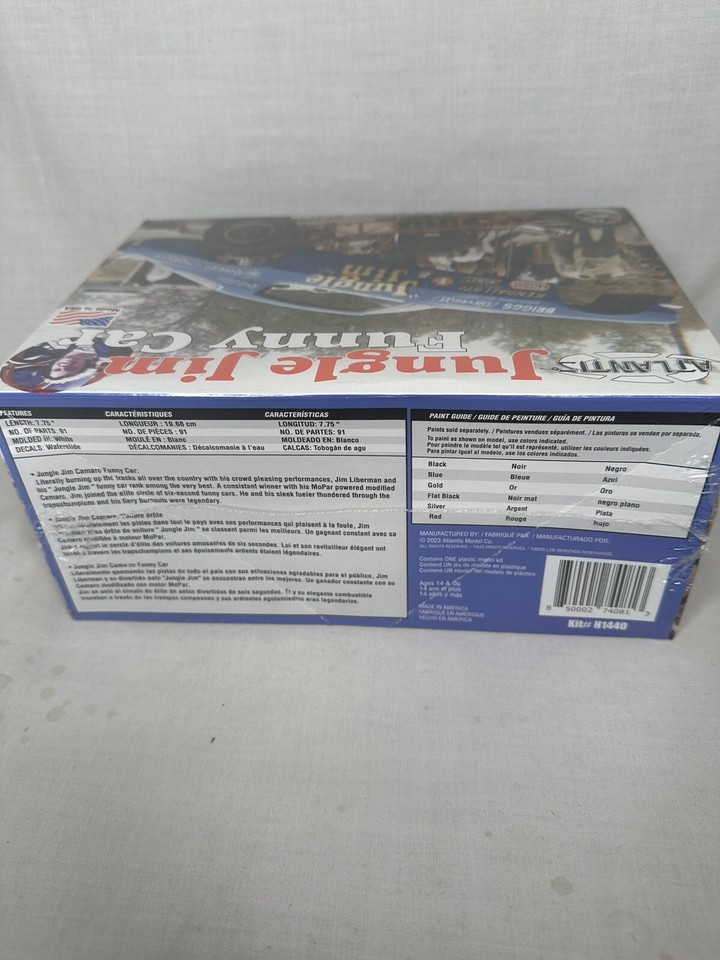 Atlantis Models 1:25 1971 Jungle Jim Camaro Funny Car Plastic Model Kit ...