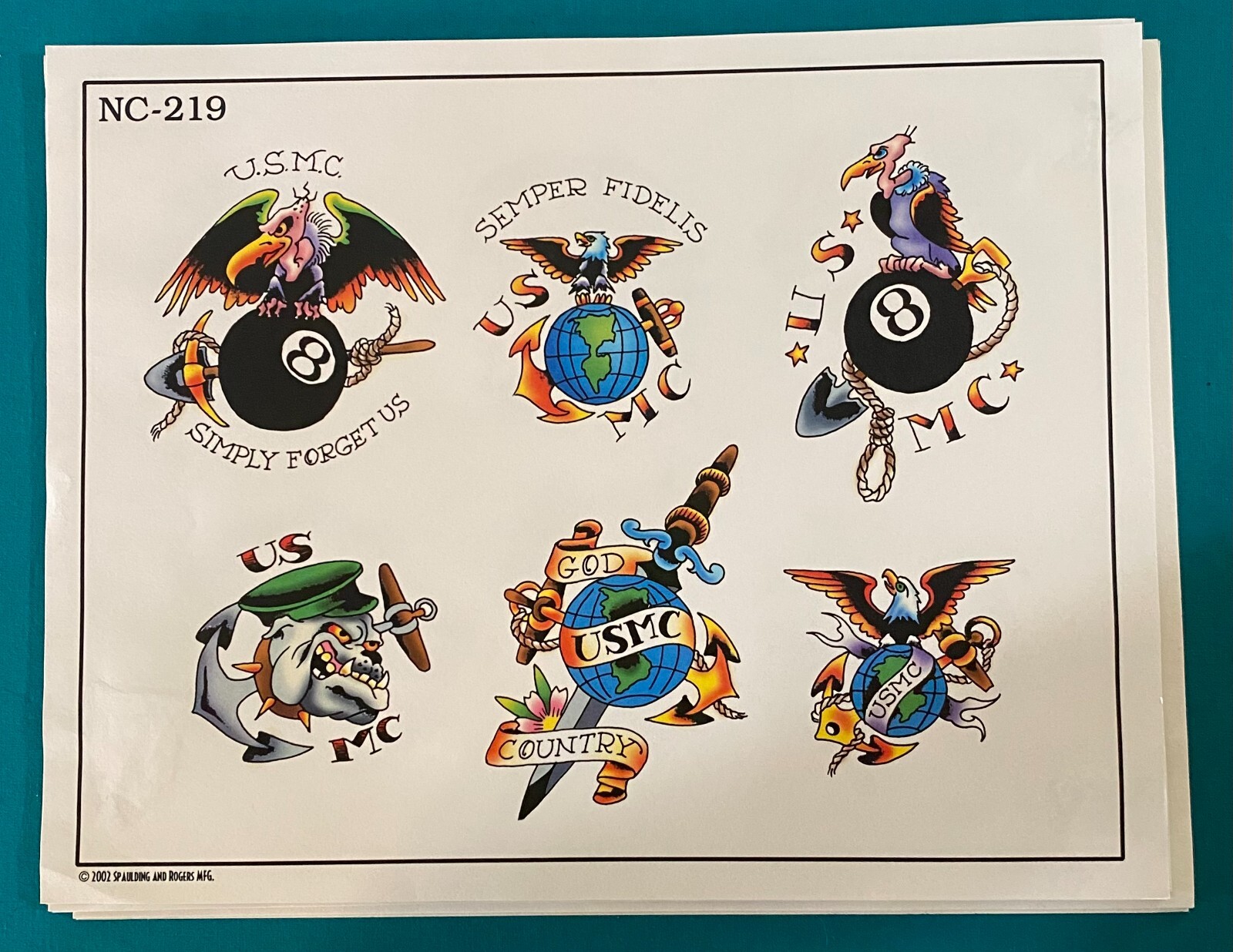 Spaulding and Rogers Tattoo Flash Sheet NC-219 | eBay