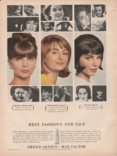 1964 Sheer Genius by Max Factor Vintage Print Ad 1960s Meet Fashion's ...