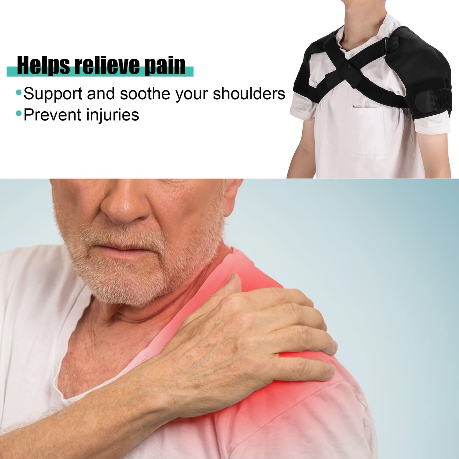 Double Shoulder Support Brace Strap Wrap Protector Men Women Posture ...