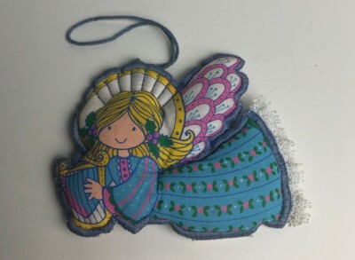 Vintage Hallmark Christmas Angel Gift Trim Plush Stuffed Ornament Cute ...