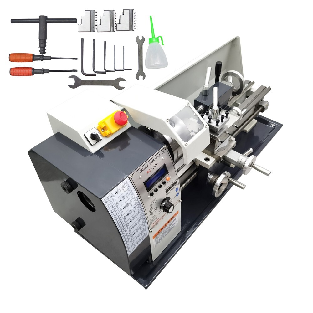 Metal Lathe 8"×16" Imperial/Metric Electronic Gearless Lathe 1100W 110V ...