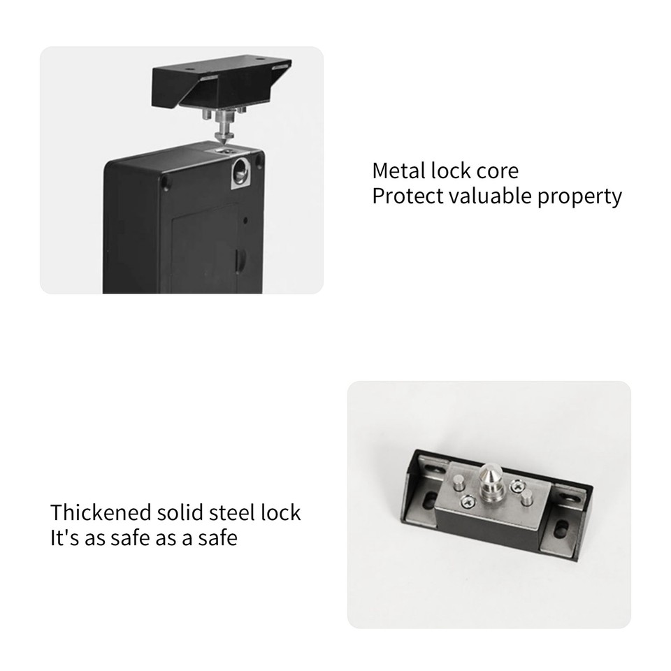 Cabinet Lock Punch Free Drawer Wardrobe Latch Smart Sensor Padlock NEW ...