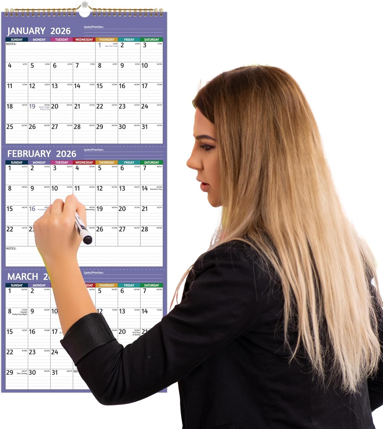 2026 Wall Calendar - 3 Month Calendar 2026 Vertical, Jan