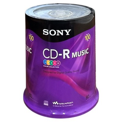 Sony 100CRM80RSX 80 min CD-R Music Discs 100 Count NOS 2008 Factory ...