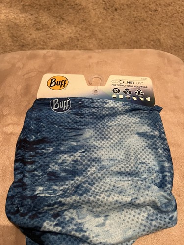 BUFF CoolNet UV+® UPF 50 Multi Use Head, Neckwear EcoStretch Camo Blue ...