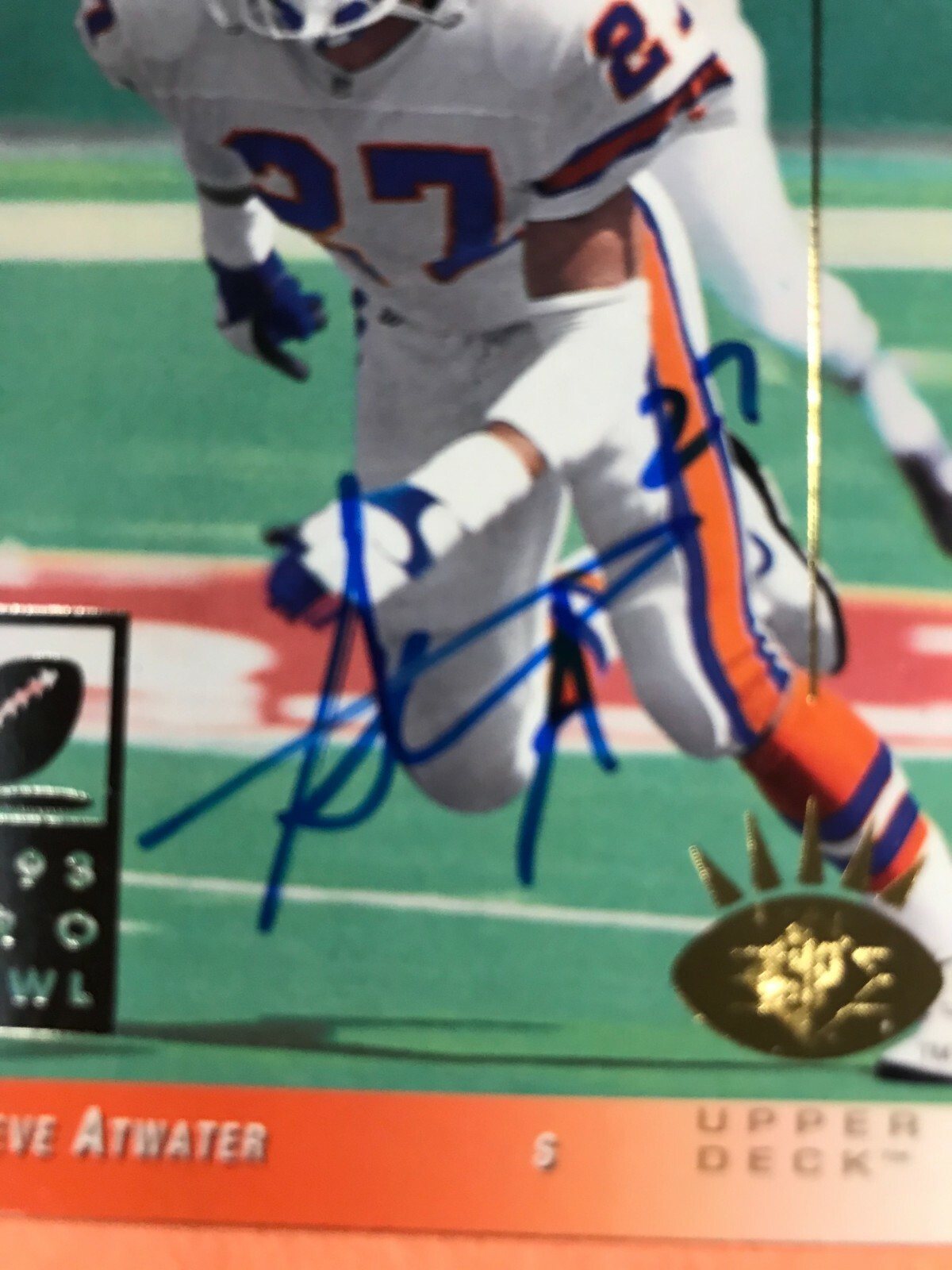SIGNED STEVE ATWATER 1993 UPPER DECK FOOTBALL CARD AUTOGRAPH - BRONCOS ...