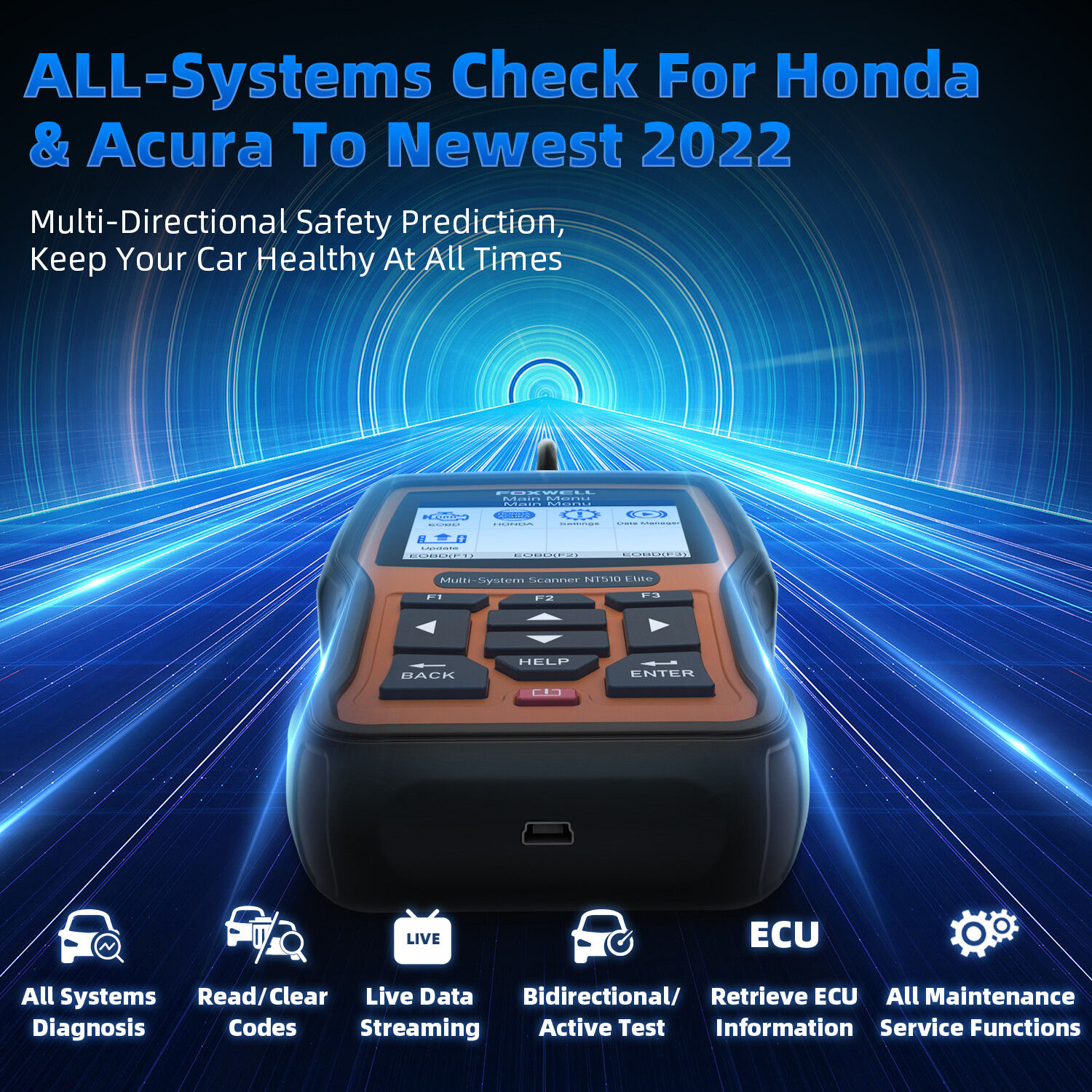 All System OBD2 Scanner Car Diagnostic Scan Tool For Honda Foxwell ...
