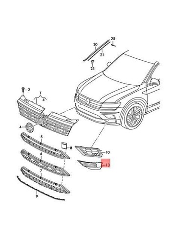 NEW VW TIGUAN ALLSPACE TRIM 5NN853212A9B9 ORIGINAL NO IMPORT DUTIES TO ...