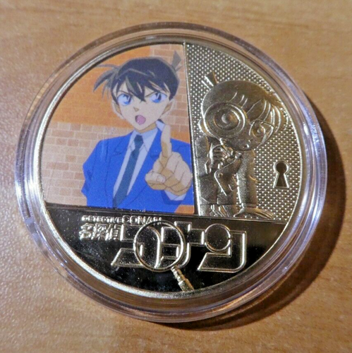 DETECTIVE CONAN GOLD METAL COIN CARD M100 CARTE MEDAL PIECE #1 SHINISHI ...