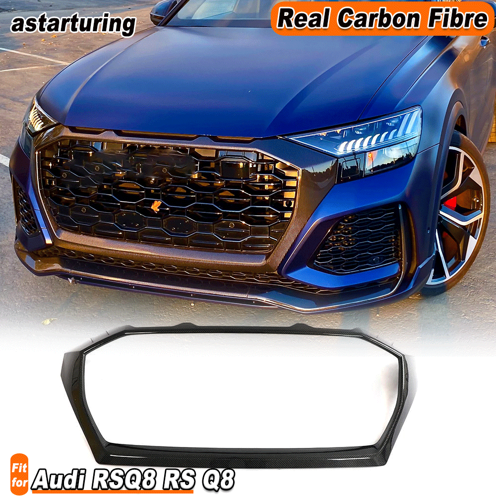 For Audi RSQ8 RS Q8 2020-2023 REAL CARBON Front Kidney Grille Bumper ...