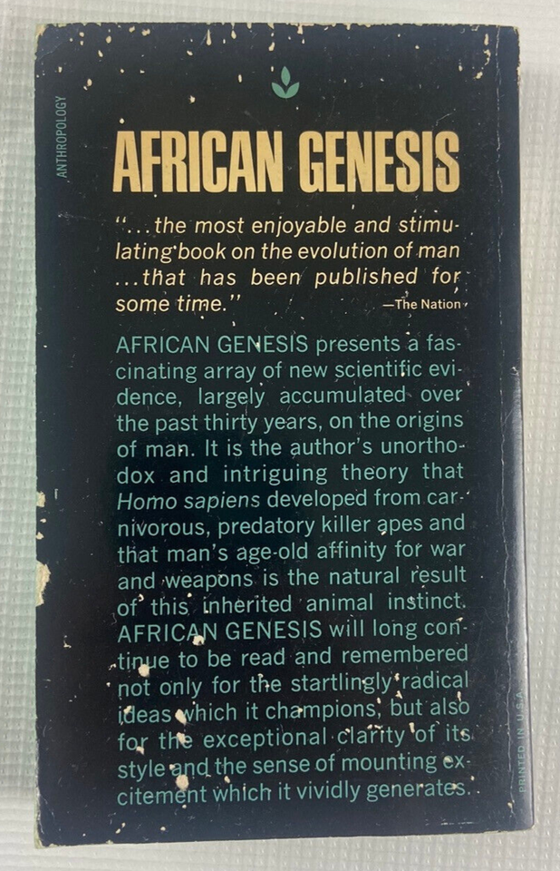 African Genesis by Robert Ardrey Dell Books Laurel Edition 1969 Green ...