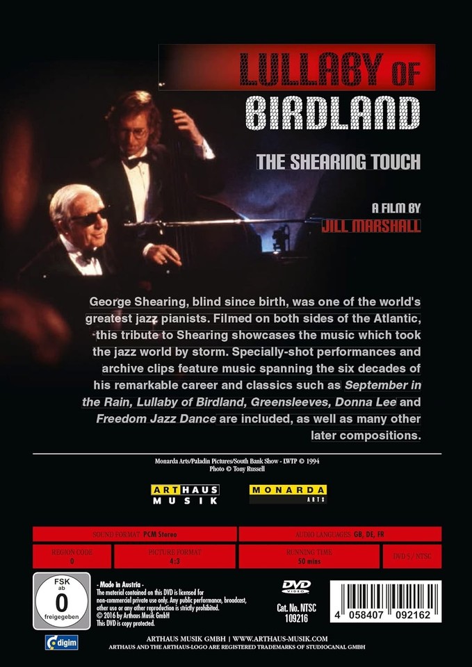 Lullaby Of Birdland: The Shearing Touch (DVD) Shearing George (US ...