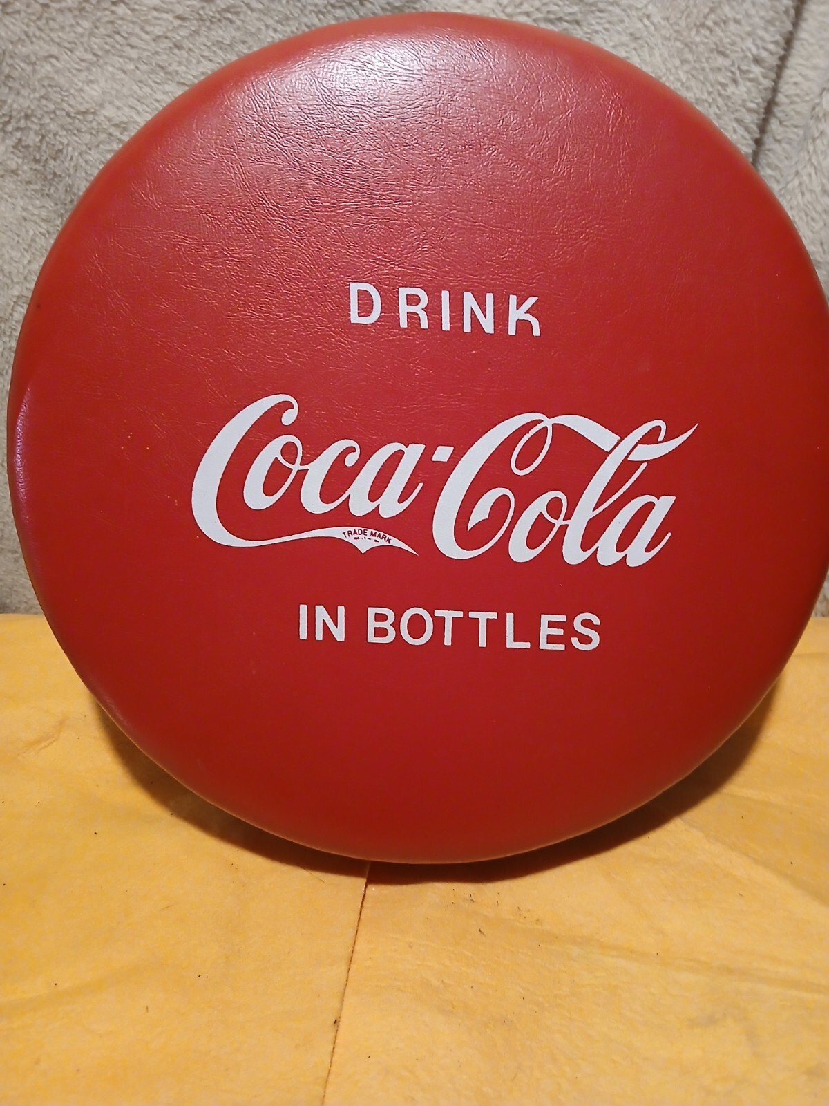 Vintage 1950s Drink Coca-Cola Advertising Red Bar Stool, Chrome
