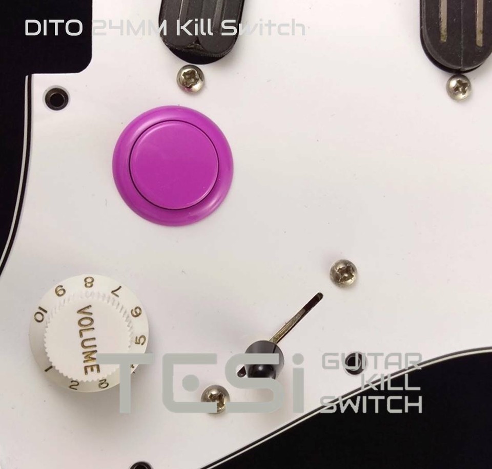 Tesi Switch DITO 24mm Arcade Button Guitar Kill Switch - 25 Colors ...