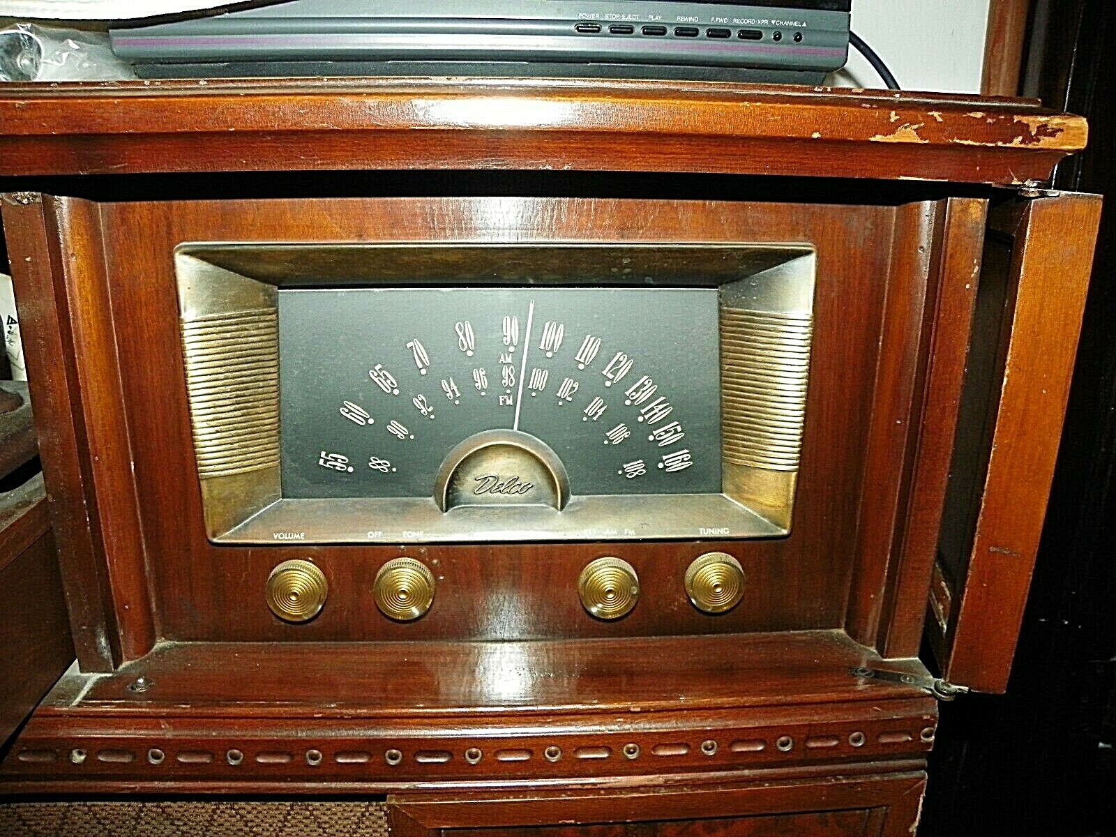 1950's DELCO Console Stereo Record Player. Very Rare. LARGE HEAVY ...