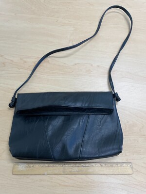 Monique black pocketbook with zipper and snap for closing Retro bag | eBay
