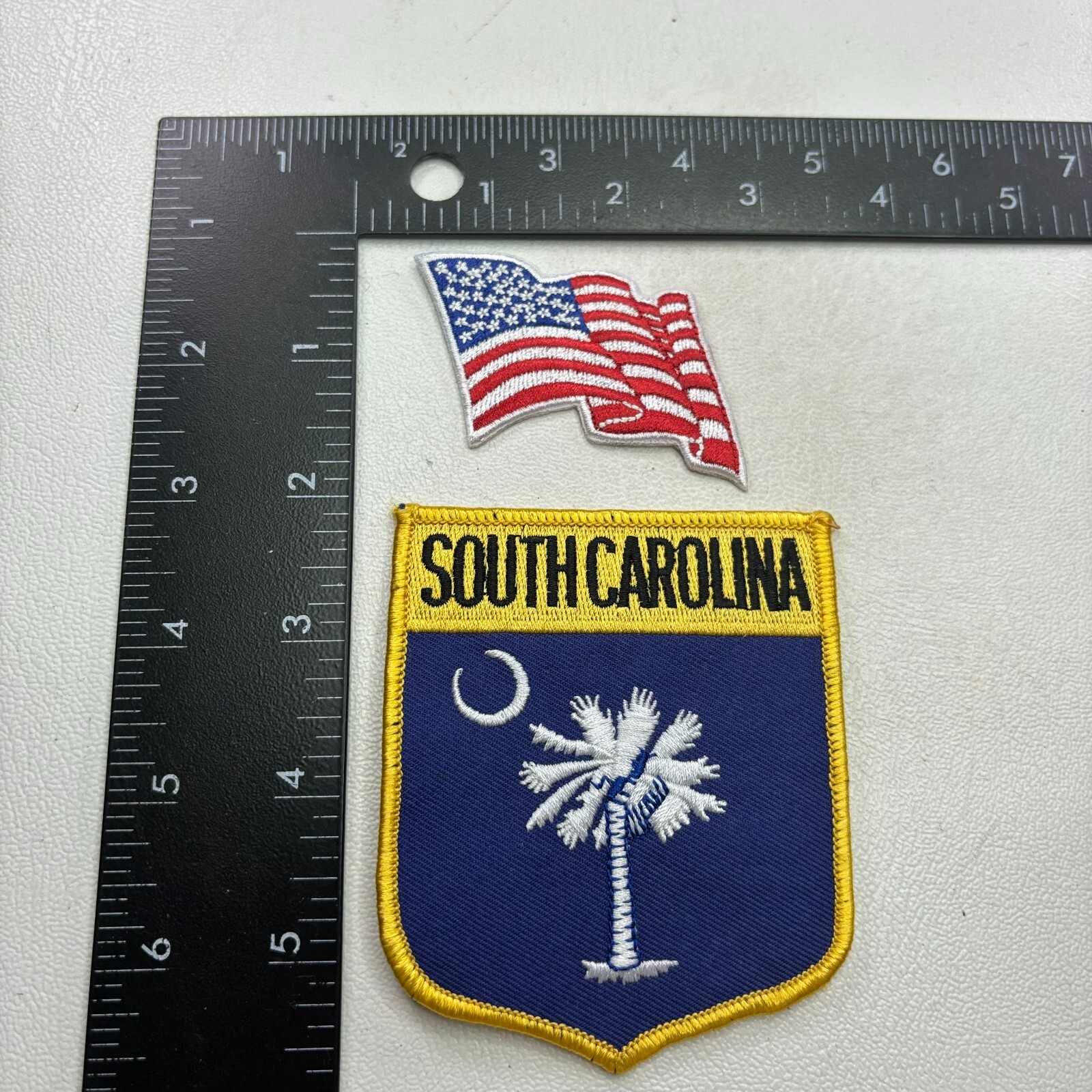 1 South Carolina State Flag Theme Patch + 1 USA Wavy Flag Patch 19H3 | eBay