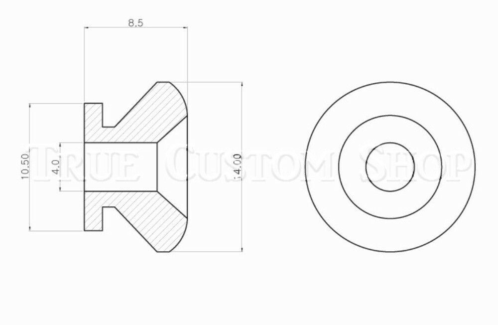 True Custom Shop® Chrome Strap Buttons for Gibson Les Paul Epiphone and ...