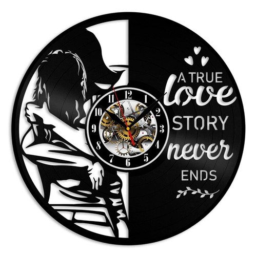 A True Love Never Ends Vinyl Wall Clock Art Design Best Gift Birthday ...