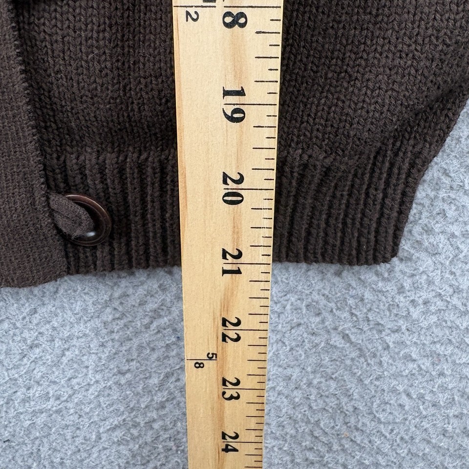 Vintage Ralph Lauren Sweater Womens Petite Brown Knit Full Zip Buttons ...