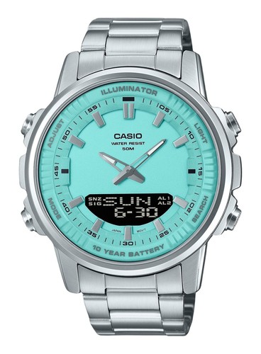 Casio Analog Digital Turquoise Dial Quartz Sports Men's Watch AMW-880D ...