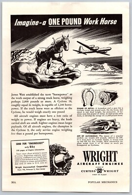 1945 Wright Aircraft Engines Tiny Horse in Hand Enginology Book Vintage ...