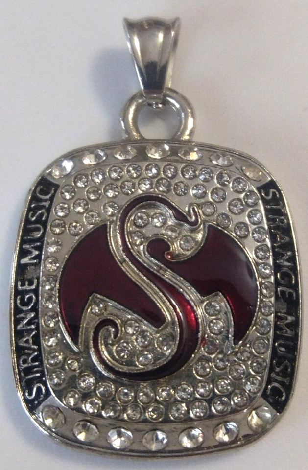 Vintage Rhinestone And Red Enamel Strange Music Pendant | eBay