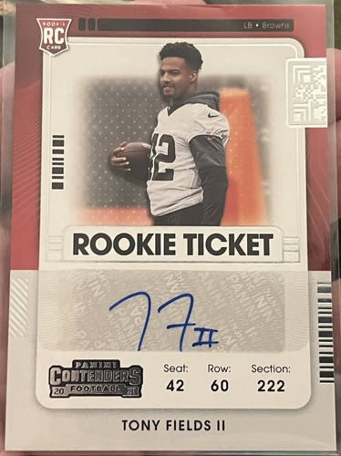 2021 Panini Contenders Tony Fields II Auto Rookie Ticket Auto RC ...