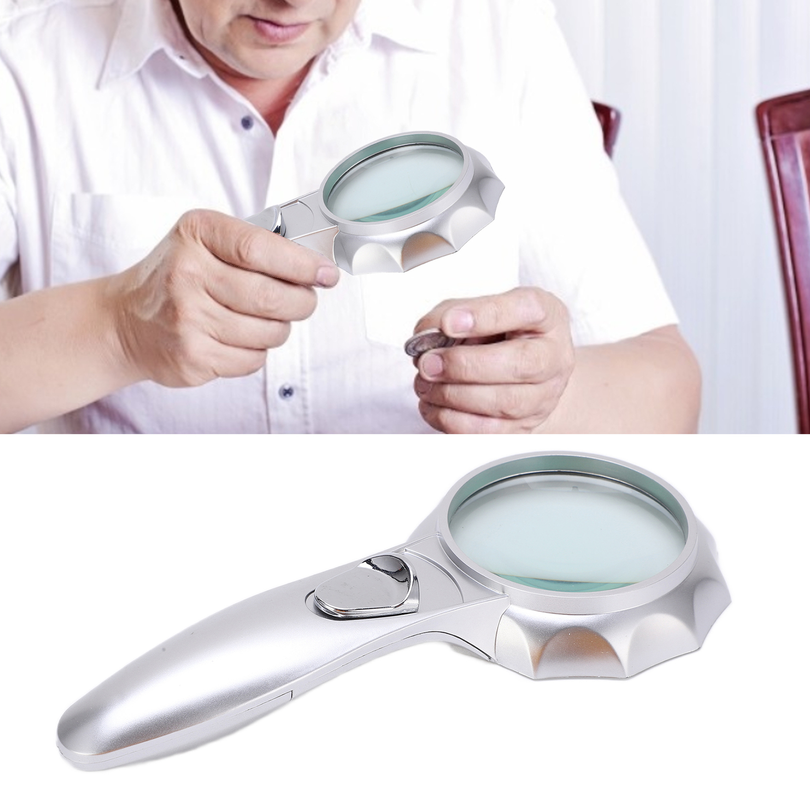 2x TH‑600555 Umbrella Lace Trimming Shape LED Magnifying Glass Handheld Readi | eBay