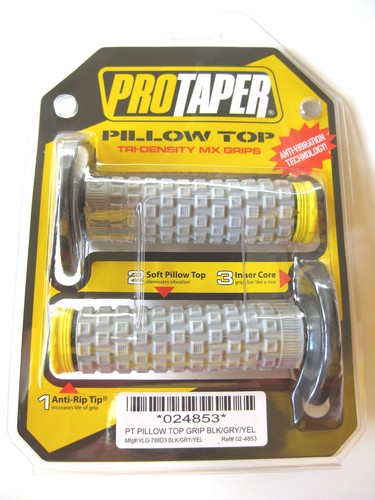 Pro Taper Pillow Top Grey / Yellow Twist Throttle Grips RM RMZ TE TC FE ...