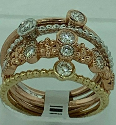 Fabulous 14k tricolor stackable rings | eBay